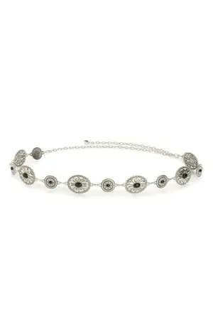Bp. Metal Stone Belt - Silver- Black