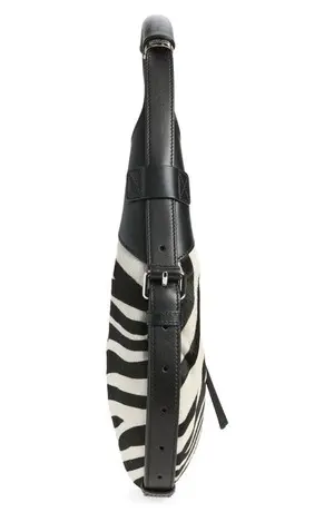 Moschino Handle Me Zebra Print Geniune Calf Hair Hobo Bag
