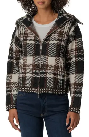 Kut From The Kloth Rue Zip Sweater Knit Jacket - Chocolate