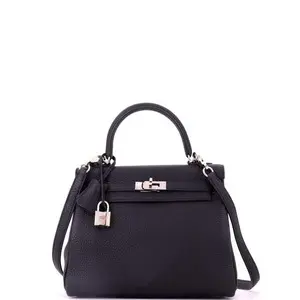 Hermès Kelly Handbag Togo With Palladium Hardware 25 - Black