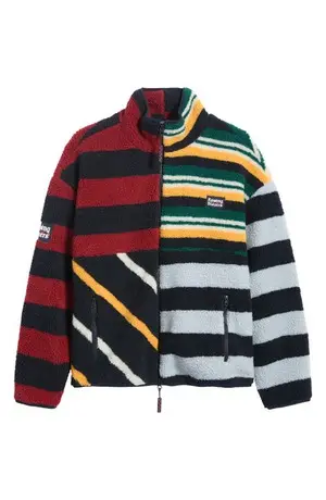 ROWING BLAZERS Mixed Stripe High Pile Fleece Jacket