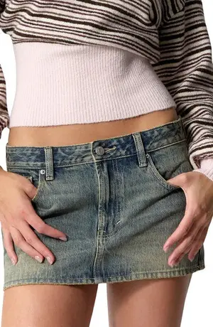 PACSUN Piper Micro Miniskirt - Medium Indigo