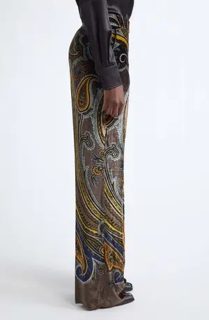 Etro Paisley Straight Leg Trousers - Printed Brown Base
