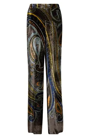 Etro Paisley Straight Leg Trousers - Printed Brown Base
