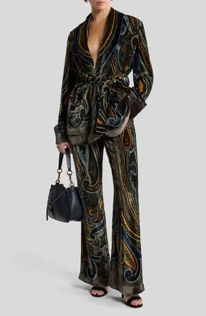 Etro Paisley Straight Leg Trousers