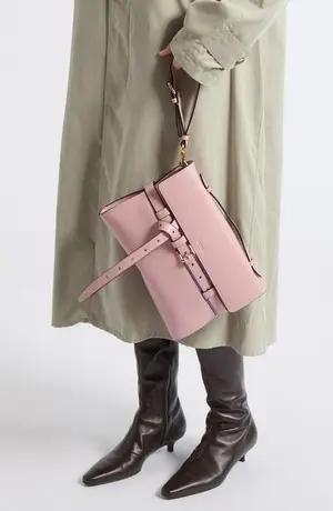 Moschino Tie Me Leather Clutch