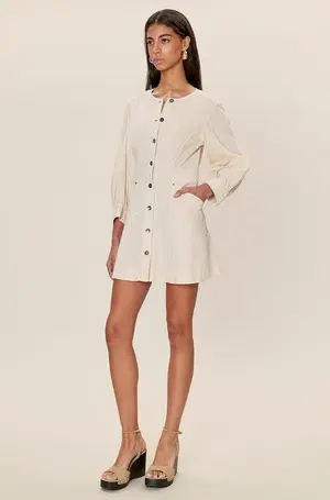 Rebecca Taylor Remi Garment Dyed Dress - Ecru