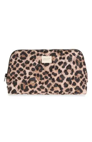 LOEFFLER RANDALL Frances Quilted Nylon Pouch - Brushed Leopard