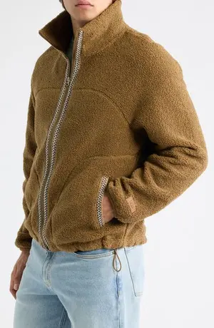 UGG Uggbraid Full Zip Fleece Jacket - Coffee Grounds