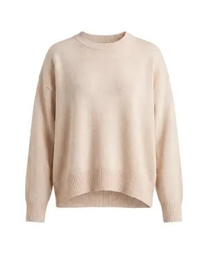 CARTOLINA Caden Scallop Trim Cashmere Sweater - Ivory