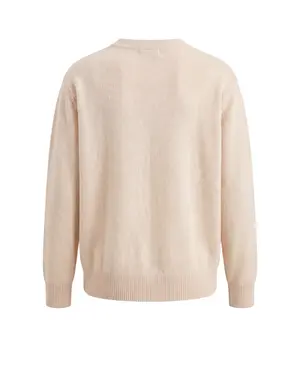 CARTOLINA Caden Scallop Trim Cashmere Sweater - Ivory