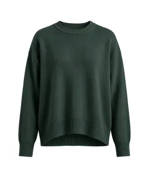CARTOLINA Caden Scallop Trim Cashmere Sweater - Spruce