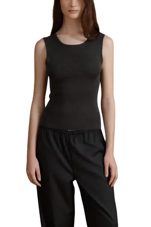 VIR VITA Iris Scoop Back Tank - Anthracite