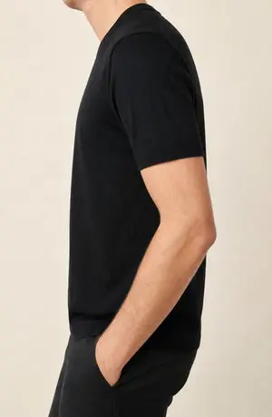 MODENAIRE Short Sleeve Knit Crewneck Sweater Tee