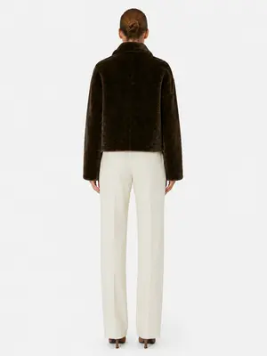 MINE BILGI Legato Shorn Merino Shearling Jacket - Dark Brown