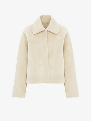 MINE BILGI Legato Shorn Merino Shearling Jacket - Open Beige