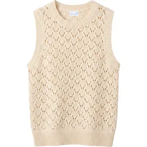 CARTOLINA Lou Pointelle Knit Shell Tank - Ivory