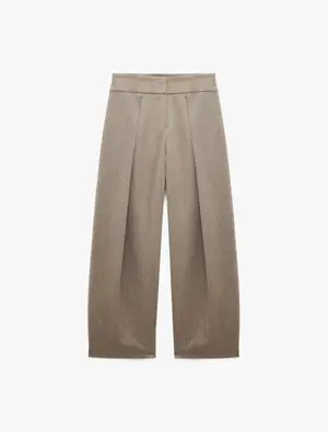 Koton High Rise Barrel Pants With Pleated - Anthracite
