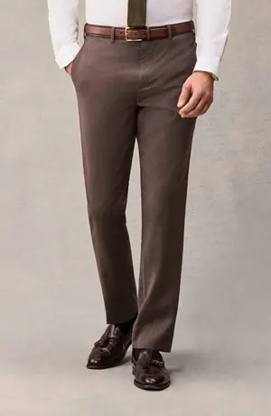 THE BLACK TUX Slim Suit Pants - Brown