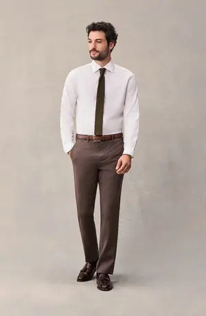 THE BLACK TUX Slim Suit Pants - Brown