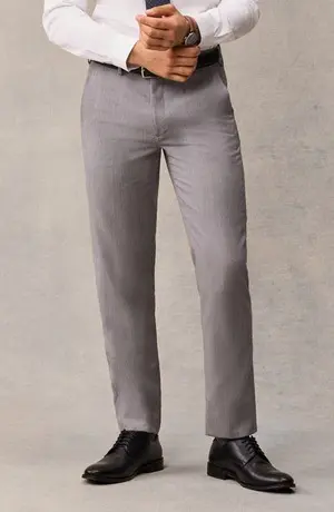THE BLACK TUX Slim Suit Pants - Light Grey