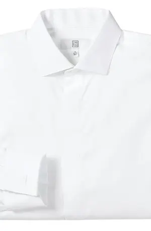 THE BLACK TUX Slim Cotton Fly-front Dress Shirt