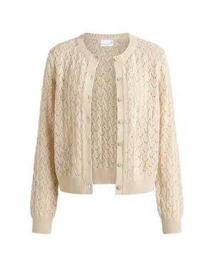 CARTOLINA August Pointelle Cardigan - Ivory
