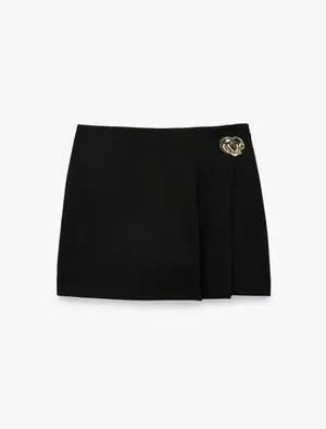 Koton A Line Pleated Mini Skort With Clasp