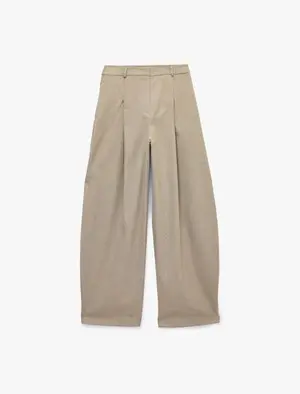 Koton Pleated Wide Leg Tailored Barrel Pants
