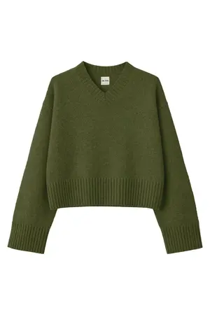 VIR VITA Filippa V-neck Cashmere Sweater - Moss