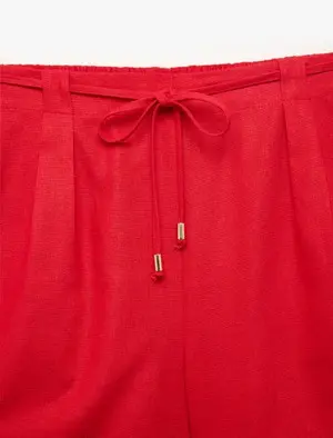 Koton Cuffed Linen Blend Pull-on Mini Shorts
