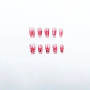 3H NAILS 3h Luxury Handmade Press-on Nails Gem Precision Nails - Pink