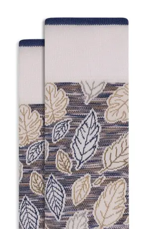 Bugatchi Leaf Pattern Cotton Blend Dress Socks