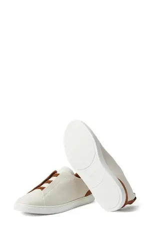 Zegna Triple Stitch™ Leather Slip-on Sneaker