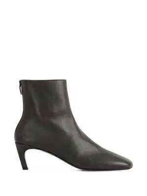 TOTEME Leather Heel Ankle Boots - Multicolor