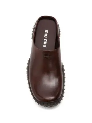 Miu Miu Leather Slippers