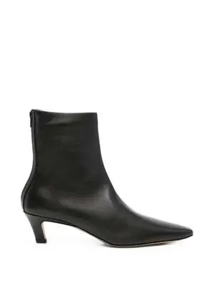 TOTEME Leather Heel Ankle Boots - Multicolor