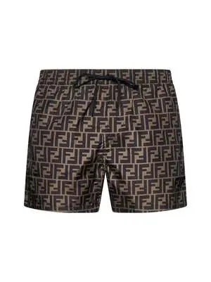 Fendi Brown Nylon Shorts - Multicolor
