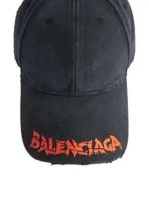 Balenciaga Logo Cotton Baseball Cap - Multicolor
