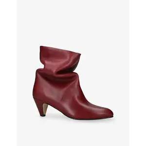 ANONYMOUS COPENHAGEN Vully Leather Heeled Ankle Boots - Red