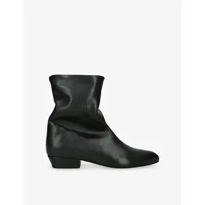 ANONYMOUS COPENHAGEN Vully Leather Heeled Ankle Boots - Black