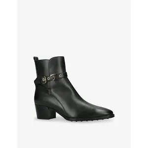 TOD'S Gomma Buckled Leather Heeled Ankle Boots