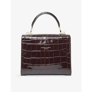 ASPINAL OF LONDON Mayfair Midi Leather Top-handle Bag - Amazonbrown