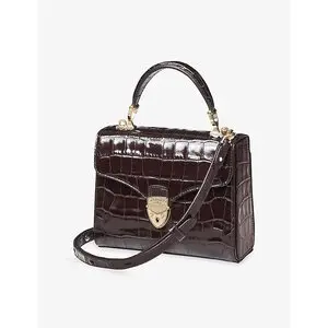 ASPINAL OF LONDON Mayfair Midi Leather Top-handle Bag - Amazonbrown