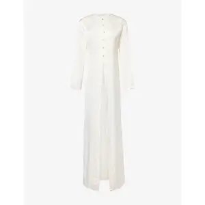 HYPHEN Kenny Maxi-length Satin Top - Ivory