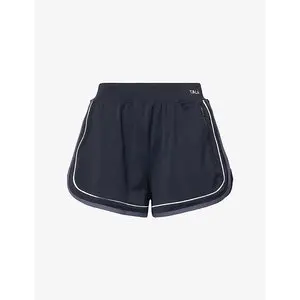 TALA Contrast-stripe Retro Nylon-blend Running Shorts M Shadow Black