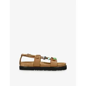 Loewe Pebble Beaded Fussbett Suede Sandals