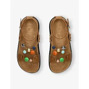 Loewe Pebble Beaded Fussbett Suede Sandals