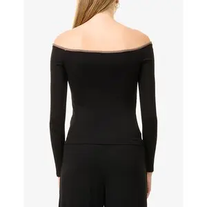 TALA 365 Off-shoulder Rib-jersey Top