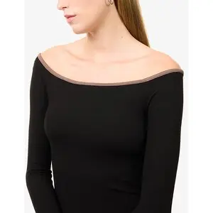 TALA 365 Off-shoulder Rib-jersey Top